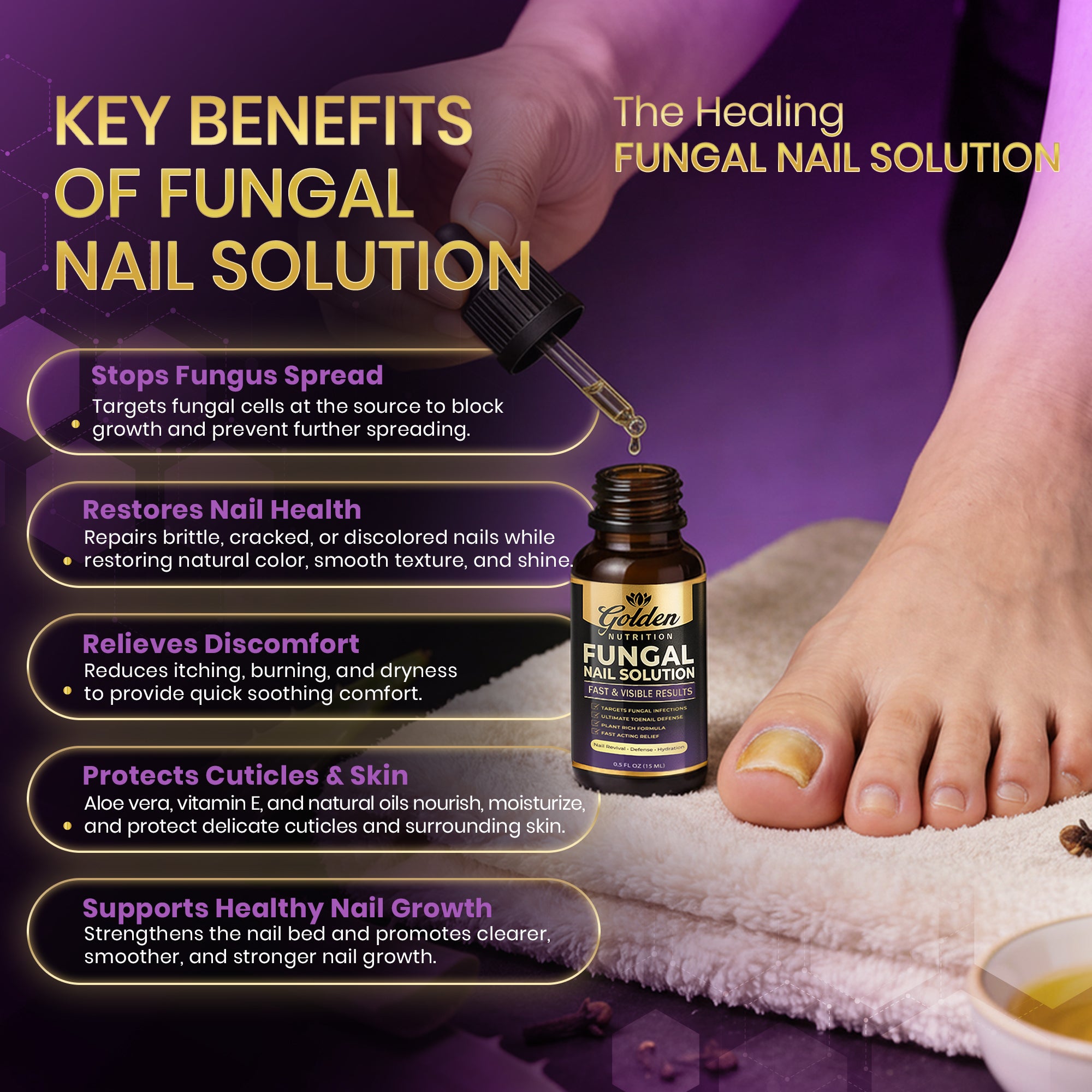 Golden Nutrition Fungal Nail Solution – Maximum Strength Formula (15ml ...