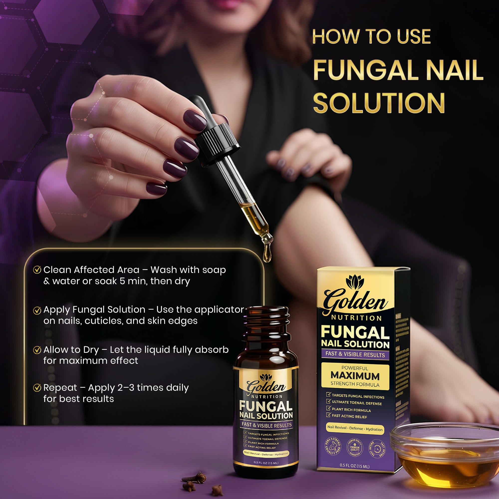 Golden Nutrition Fungal Nail Solution – Maximum Strength Formula (15ml ...
