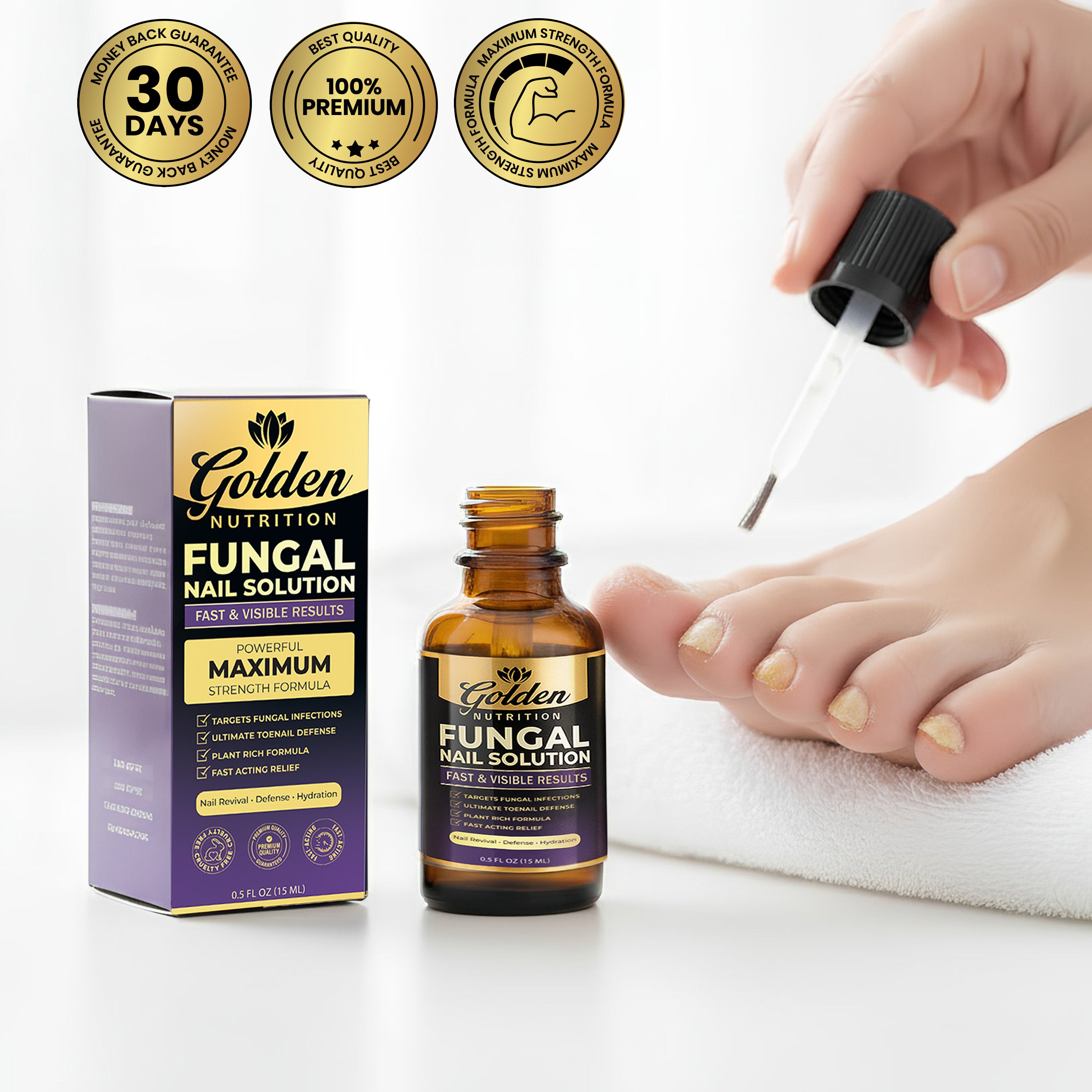Golden Nutrition Fungal Nail Solution – Maximum Strength Formula (15ml ...